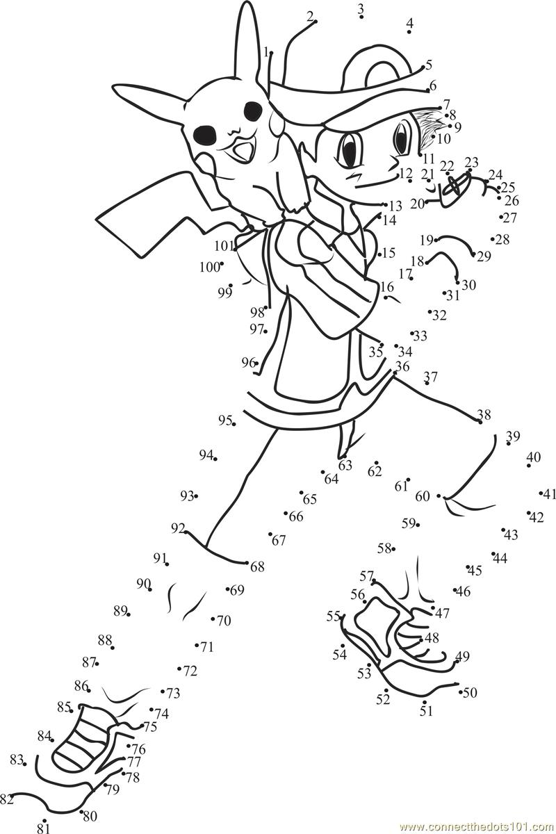 Connect The Dots Ash And Pokemon Cartoons Ash Ketchum Dot To Dots Connect The Dots Ash And Pokemon Cartoons Ash Ketchum Dot To Dots