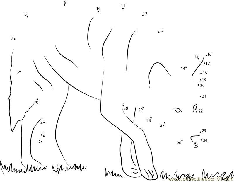 Wolf Connect The Dots Worksheets Hard Sketch Coloring Page