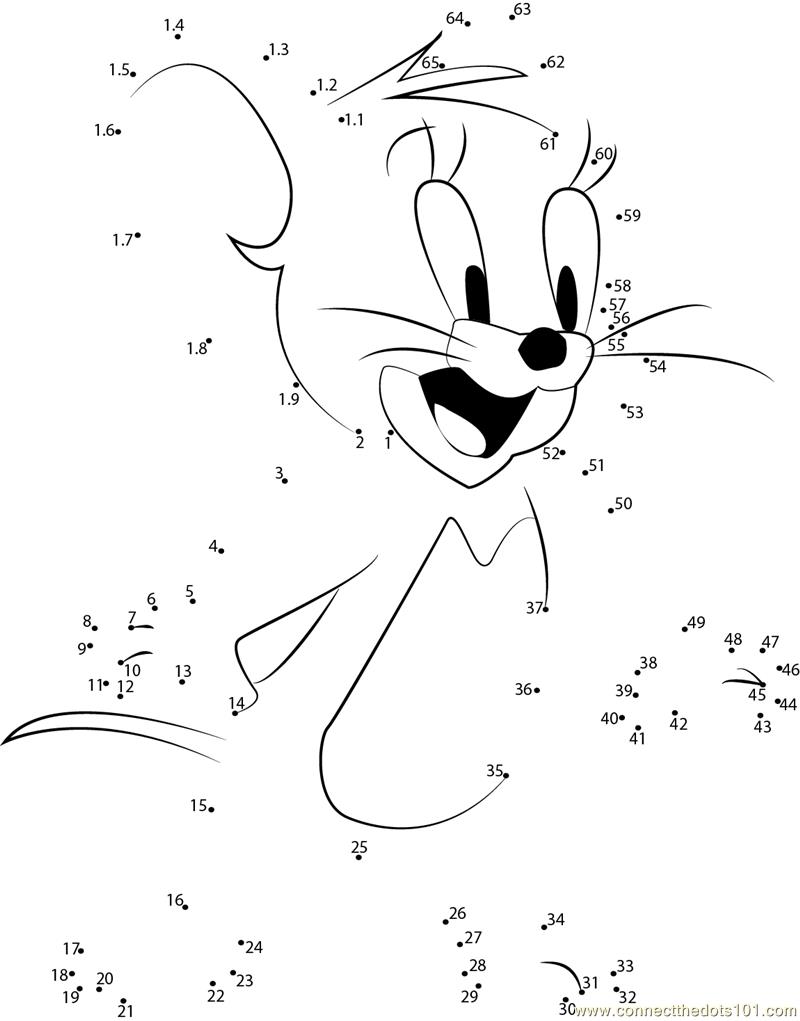 Connect the Dots Naughty Jerry (Cartoons > Tom And Jerry) - dot to dots ...