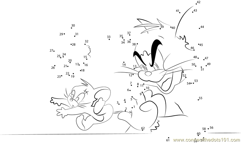 Connect the Dots Tom and Jerry Fights (Cartoons > Tom And Jerry) - dot ...